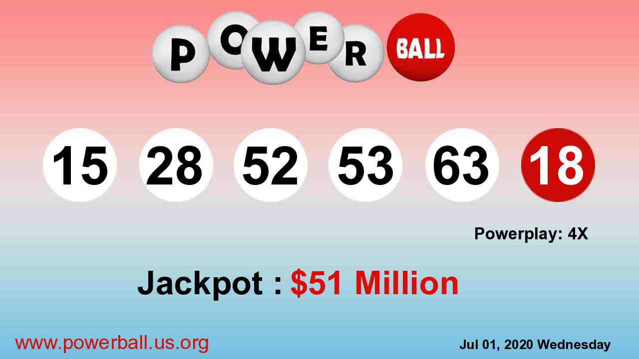  51M Powerball Winning Numbers For July 01 2020 Wednesday